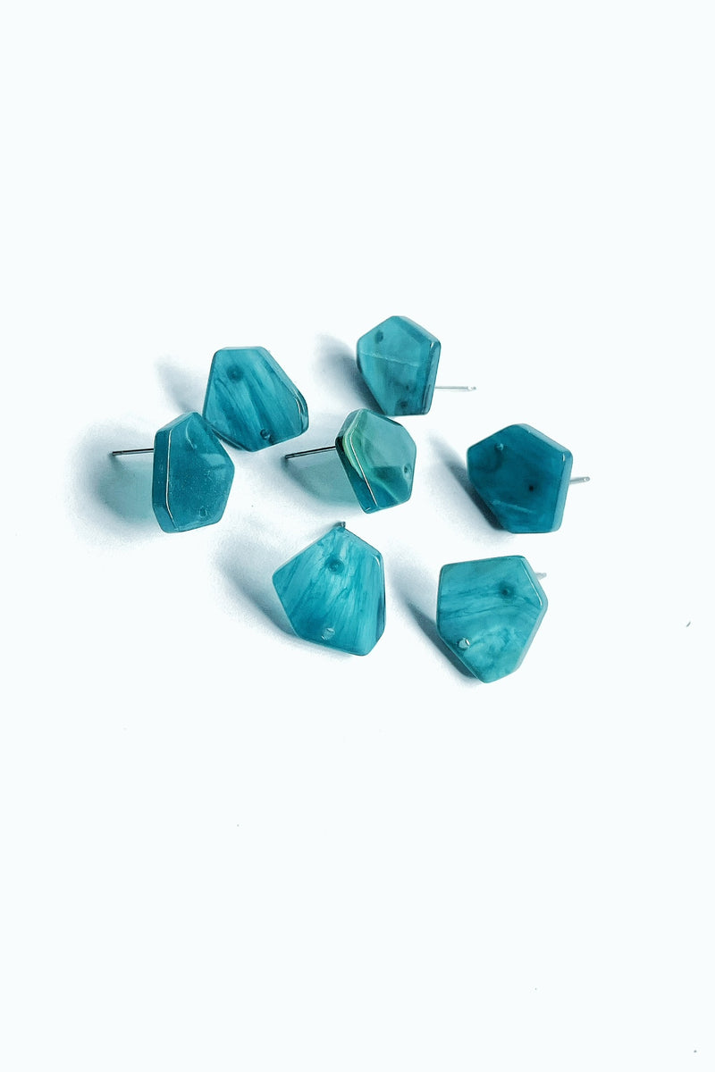Acrylic stud tops in Aqua – Happy Fox Designs